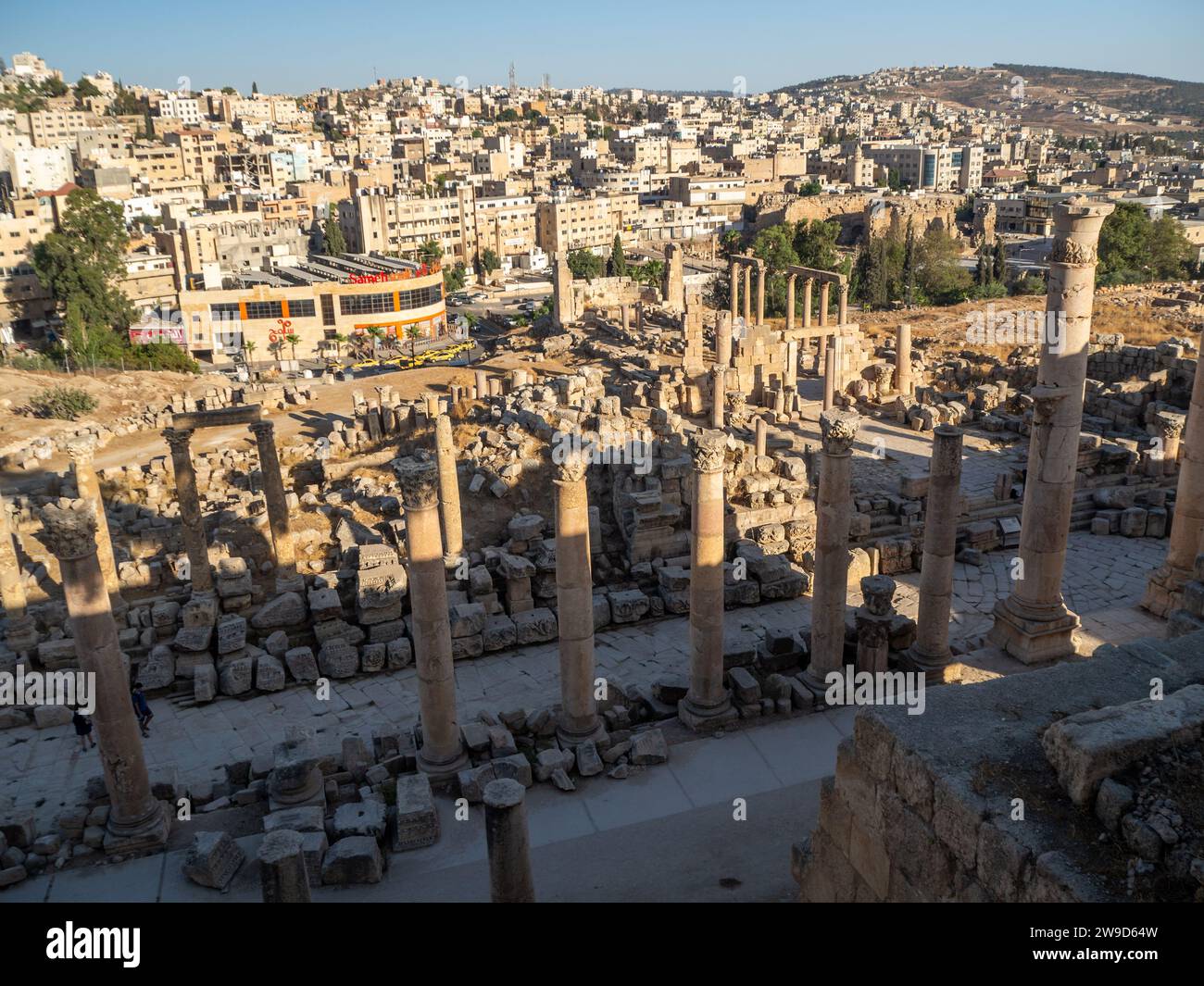 Jerash Greek and Roman city ruins, tourist area and archeological site ...