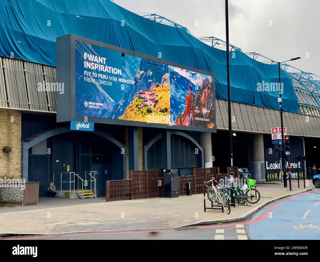 The advertisement screens in Kensington, London Stock Photo - Alamy