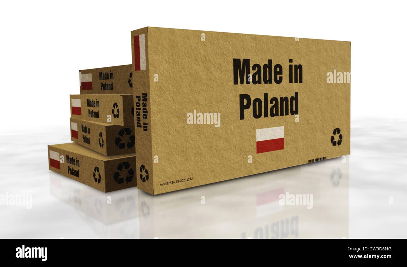 Made in Poland box production line. Manufacturing and delivery. Product ...
