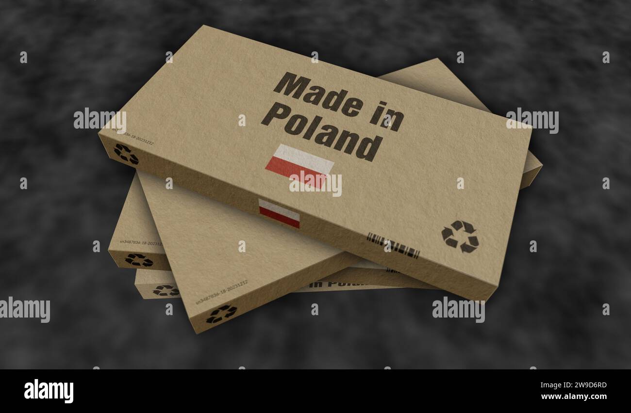 Made in Poland box production line. Manufacturing and delivery. Product ...