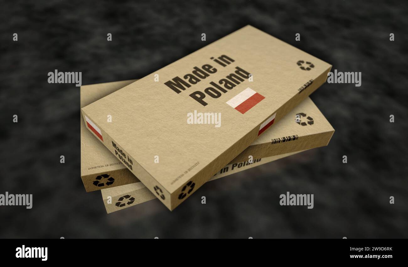 Made in Poland box production line. Manufacturing and delivery. Product ...