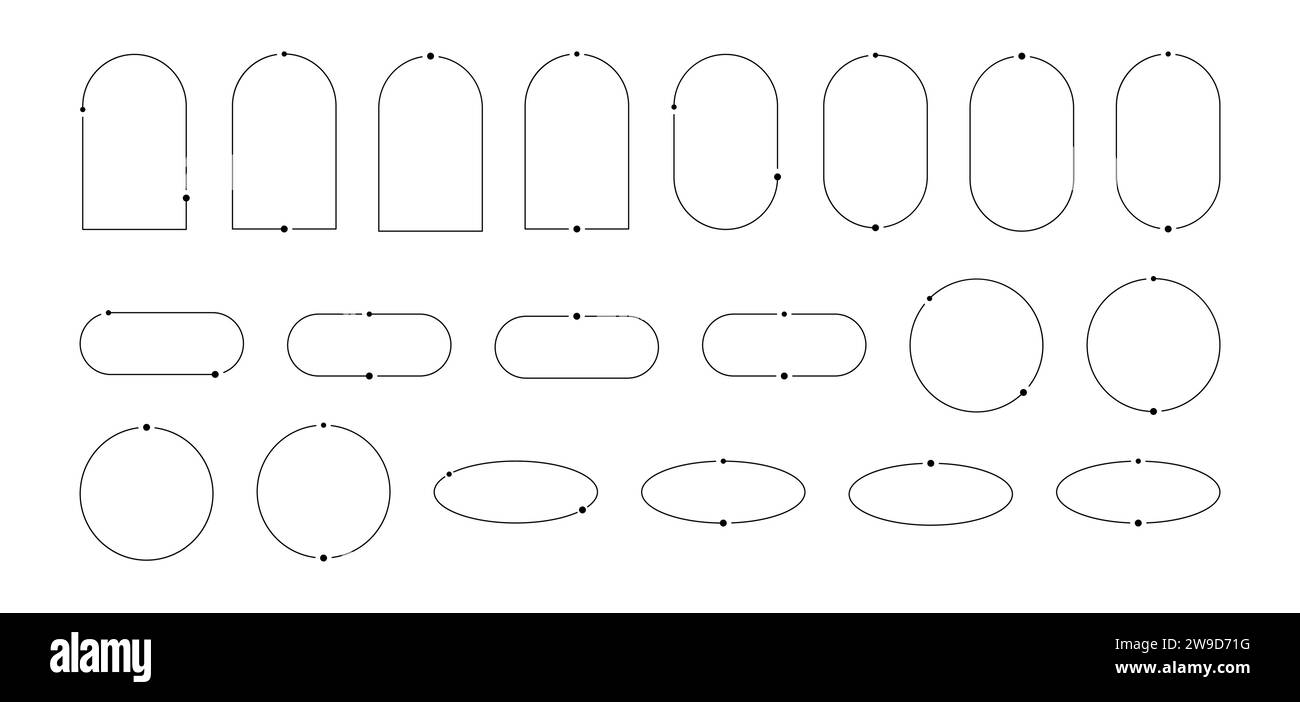 Aesthetic frames pack of y2k elements. Minimalistic linear templates ...