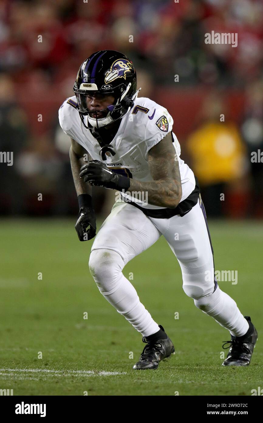 Baltimore Ravens wide receiver Rashod Bateman (7) runs during an NFL ...
