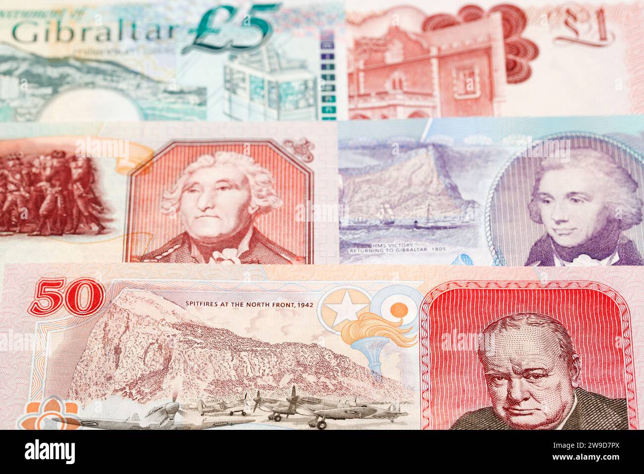 Old Gibraltar pound a business background Stock Photo - Alamy