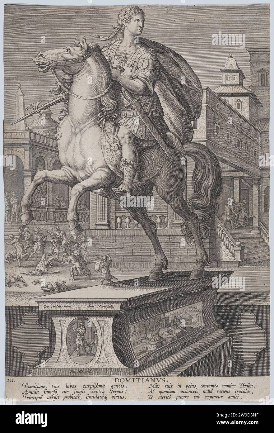 Plate 12: equestrian statue of Domitian, seen three-quarters to the ...