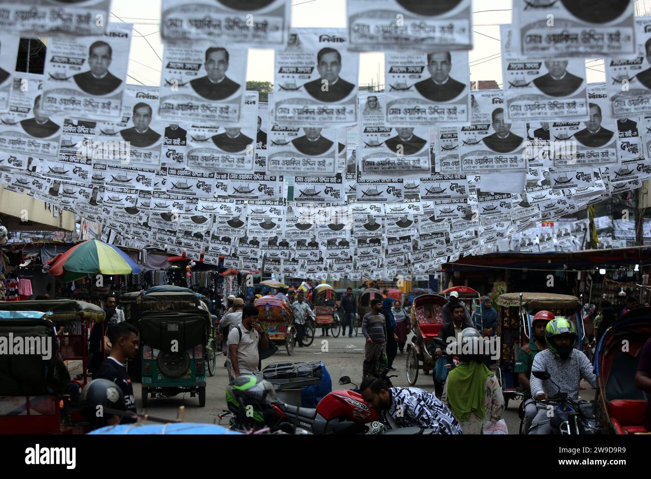 Dhaka, Wari, Bangladesh. 27th Dec, 2023. Posters of the election ...