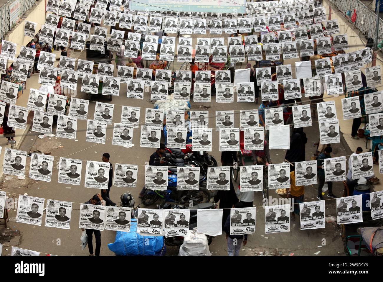 Dhaka, Wari, Bangladesh. 27th Dec, 2023. Posters of the election ...