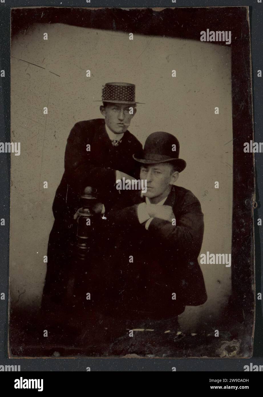 Portrait of two men with hats, c. 1880 - c. 1900 photograph cardboard ...