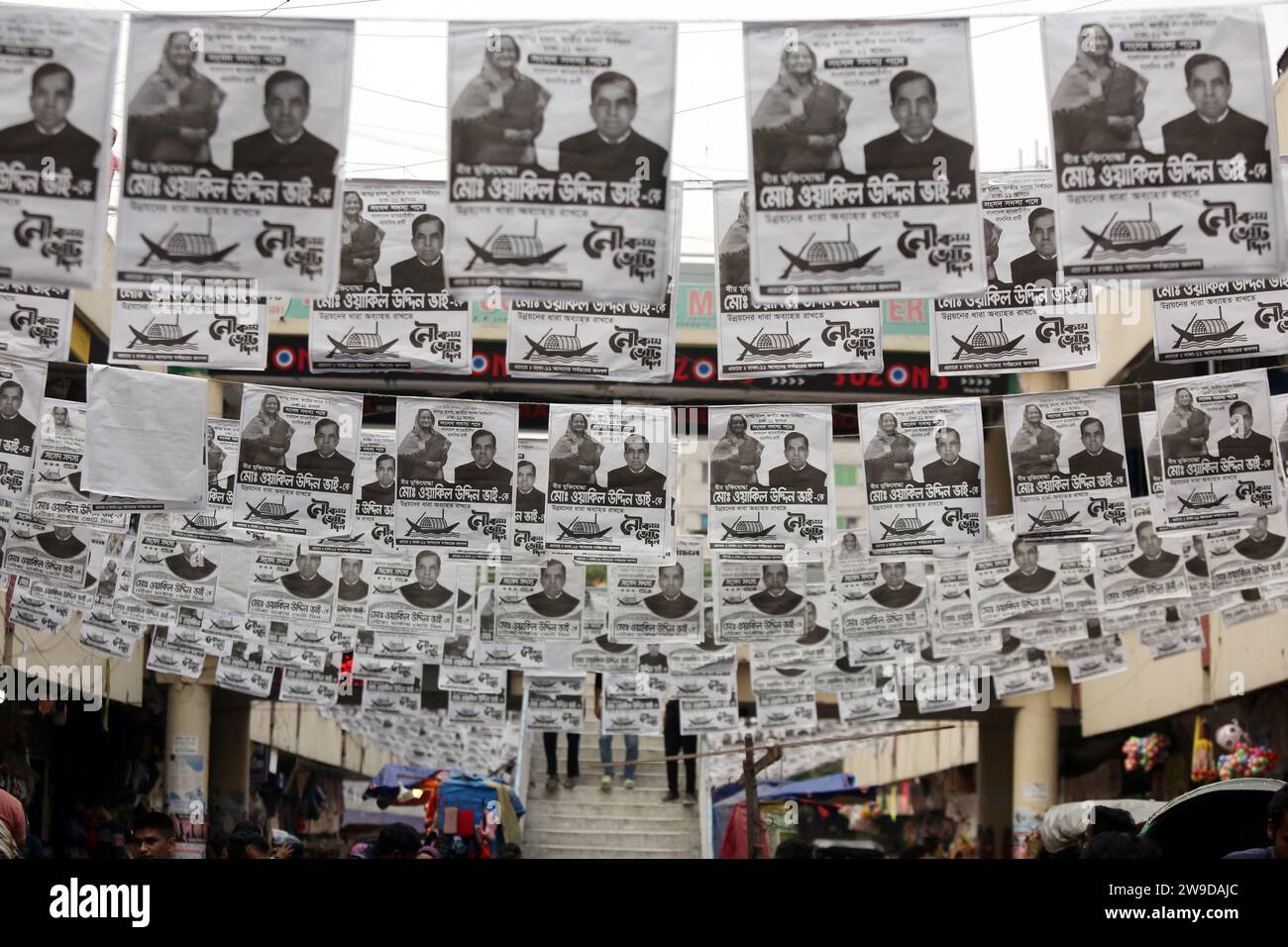 Dhaka, Bangladesh. 27th Dec, 2023. Posters of the election candidates ...