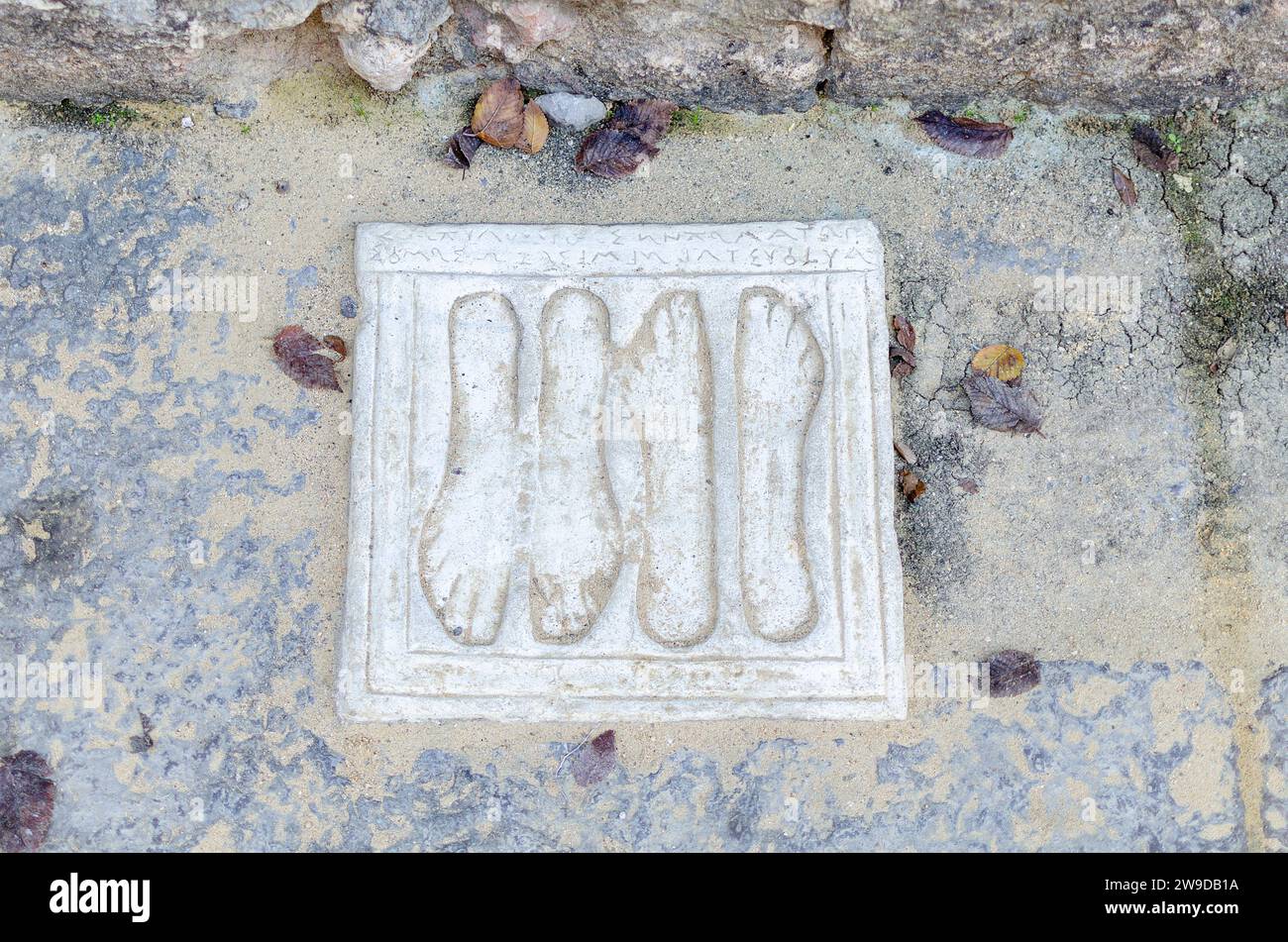 Santiponce, Seville, Spain; December 26, 2023: Votive tablet on the ...