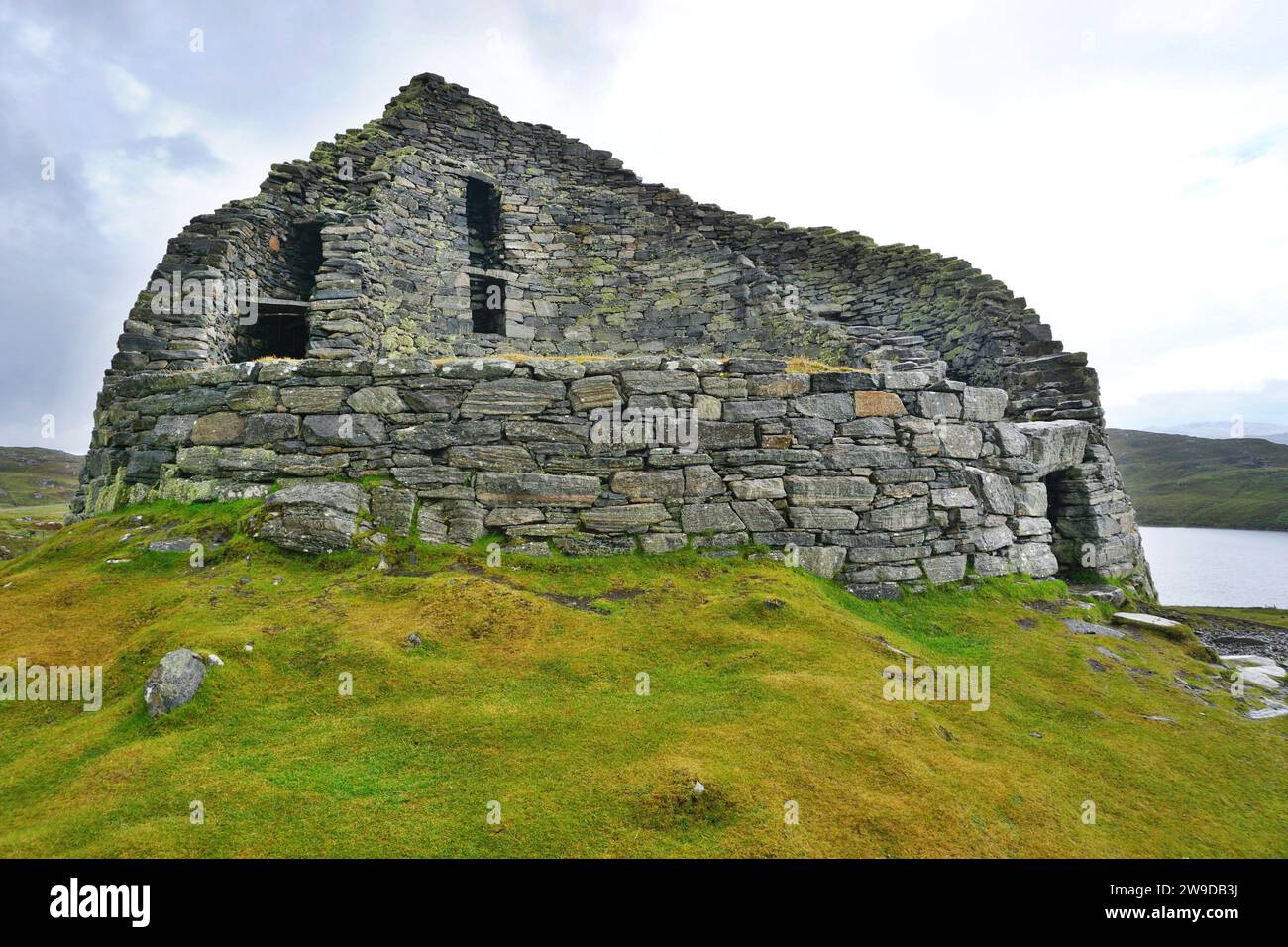 Closeup of the remains of Dun Carloway Broch on the west coast of the ...