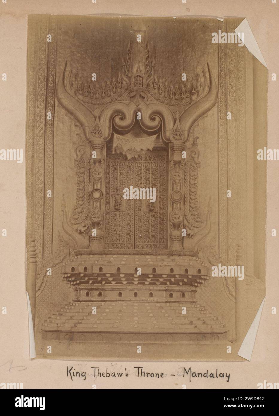 Throne of King Thebaw, Mandalay, Myanmar, c. 1870 - c. 1900 photograph ...