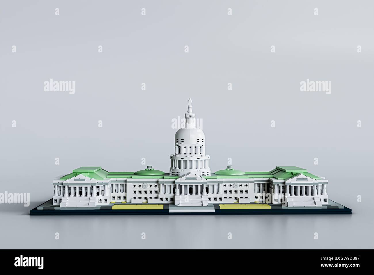 Capitol Hill plastic bricks toy isolated on white background 3d ...