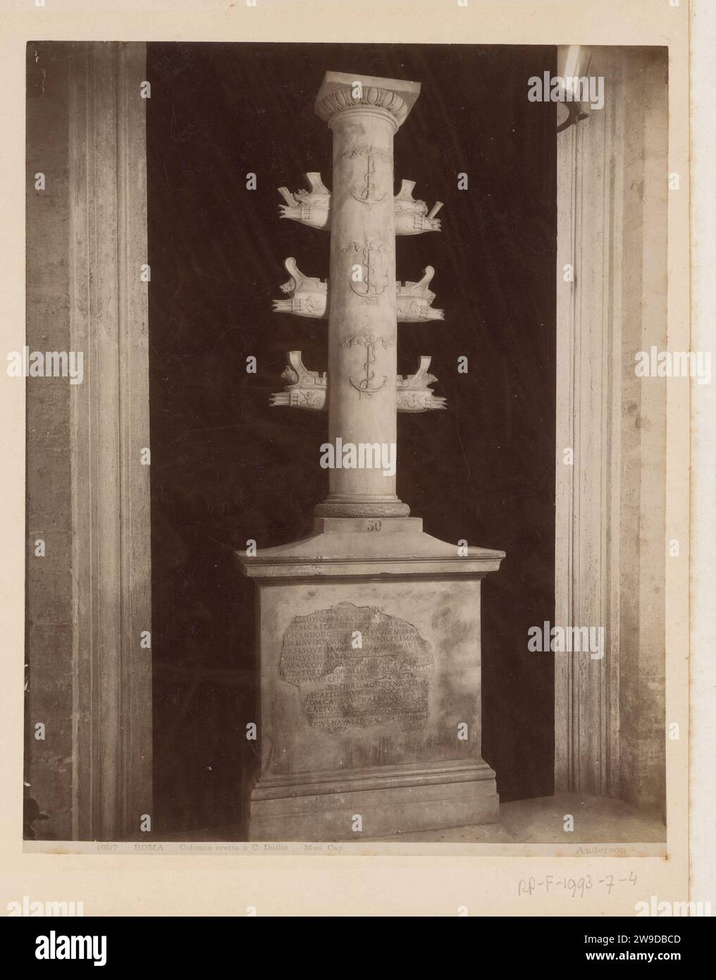 Column with shipping in the Capitoline museums in Rome, James Anderson ...