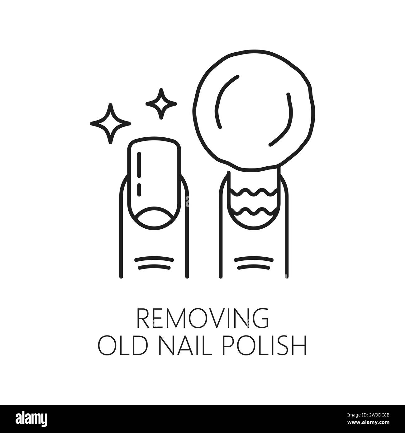 Nail manicure service icon with polished fingernails. Cosmetics and ...