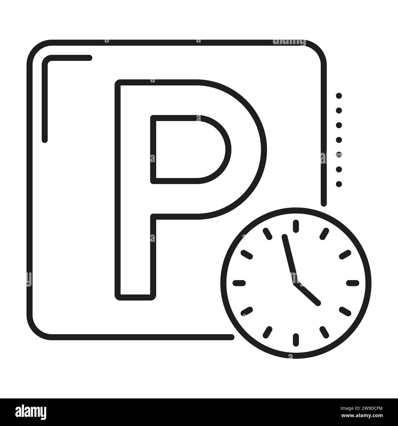 Vehicle time-limited parking thin line icon. Automobile public parking ...