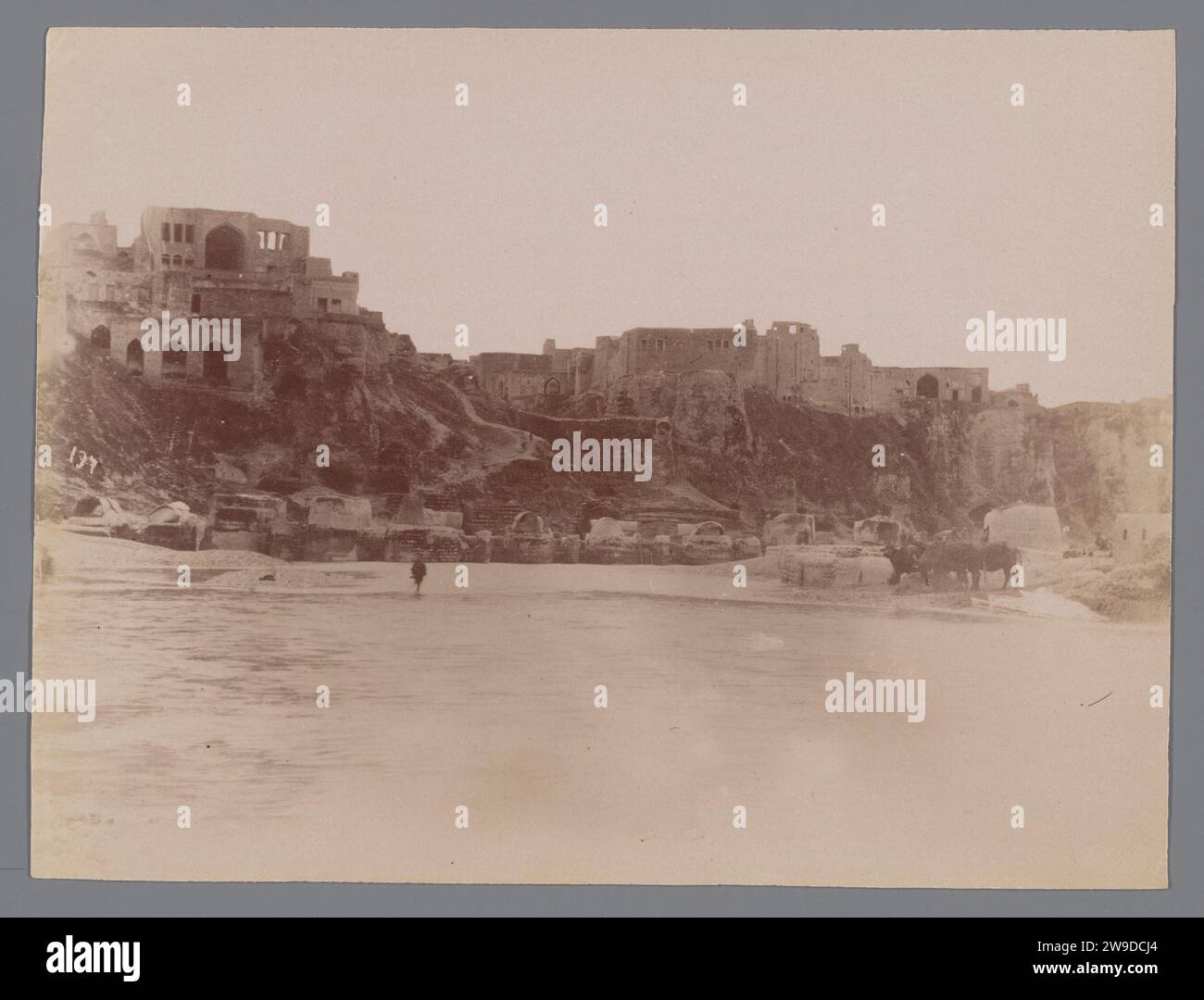 Shûshtar from the water, Iran, c. 1885 - c. 1910 photograph The city of ...