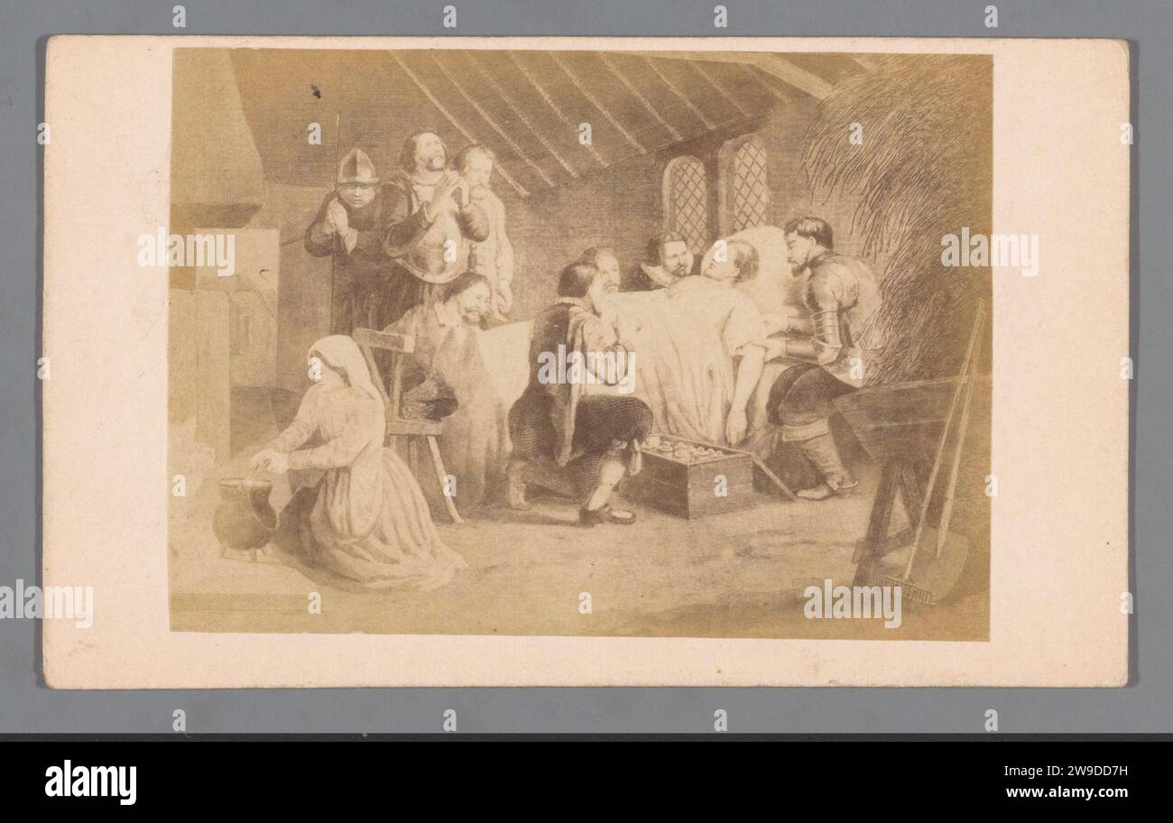 Photo production of an engraving of the deathbed of Adolf van Nassau in ...