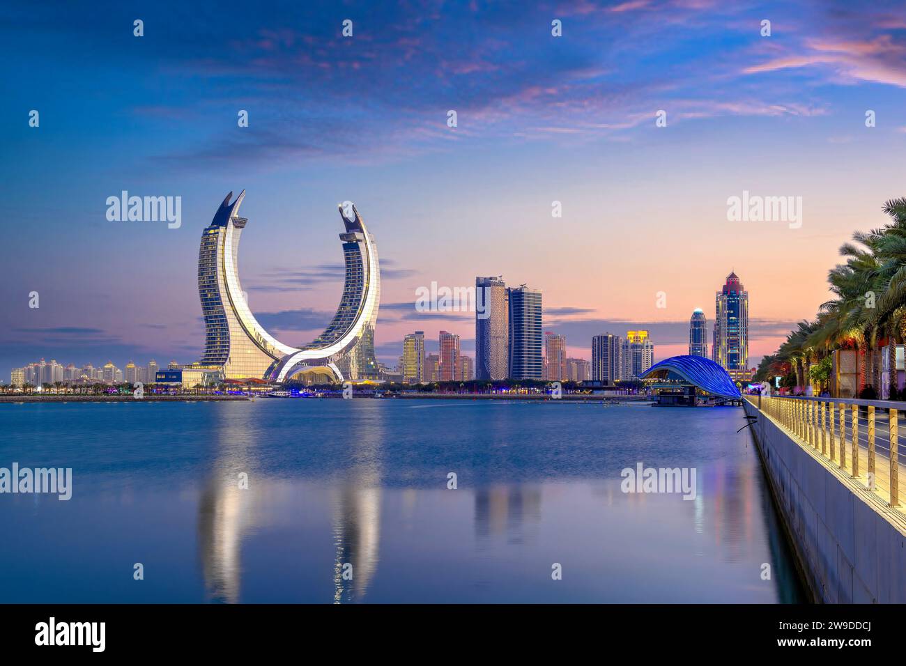 Lusail, Qatar - December 26, 2023: Katara buildings view from Lusail ...