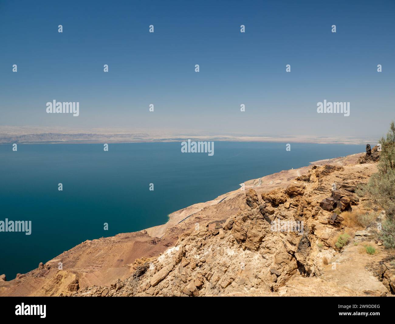 Dead sea desert, hot springs Jordan valley, panorama view Stock Photo ...