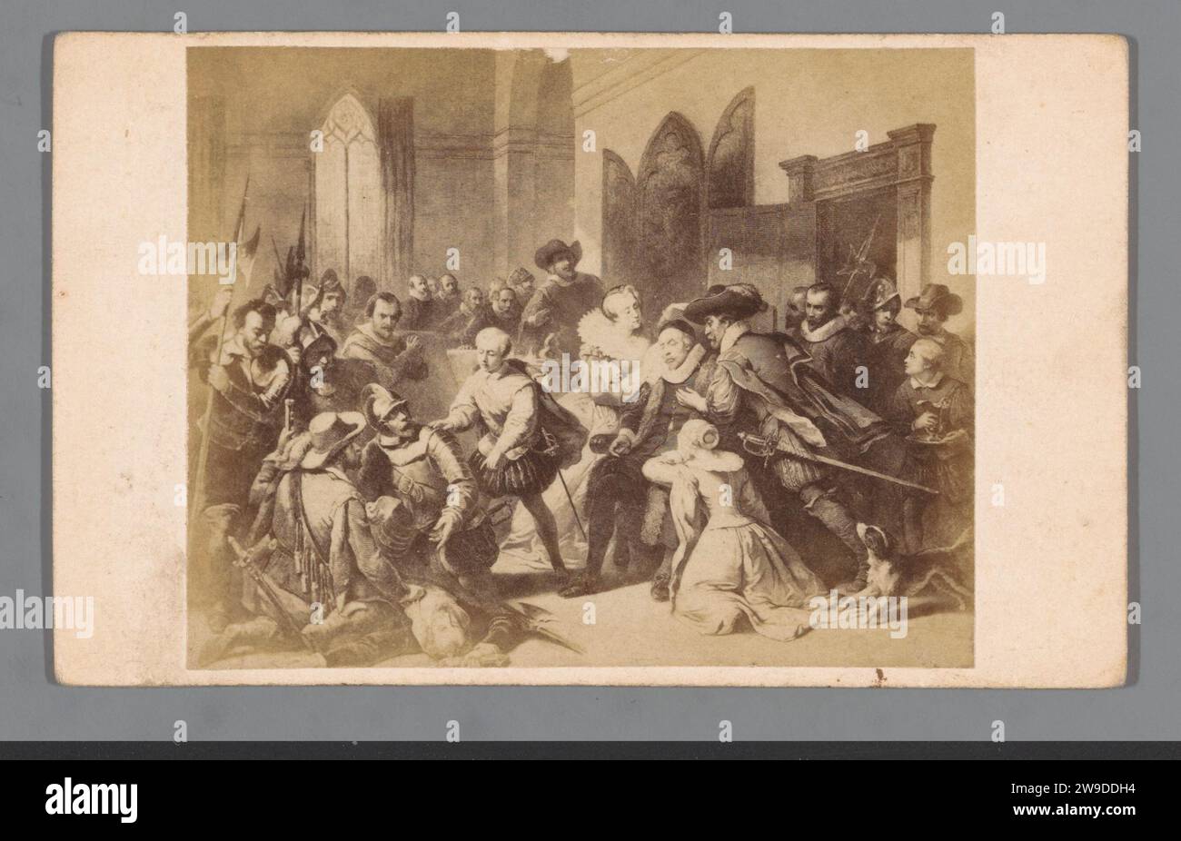 Photo production of an engraving of the attack on Willem I by Jean ...