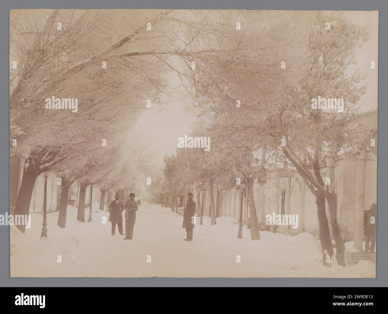 Avenue Aladavleh in the snow, Tehran, c. 1885 - c. 1910 photograph ...