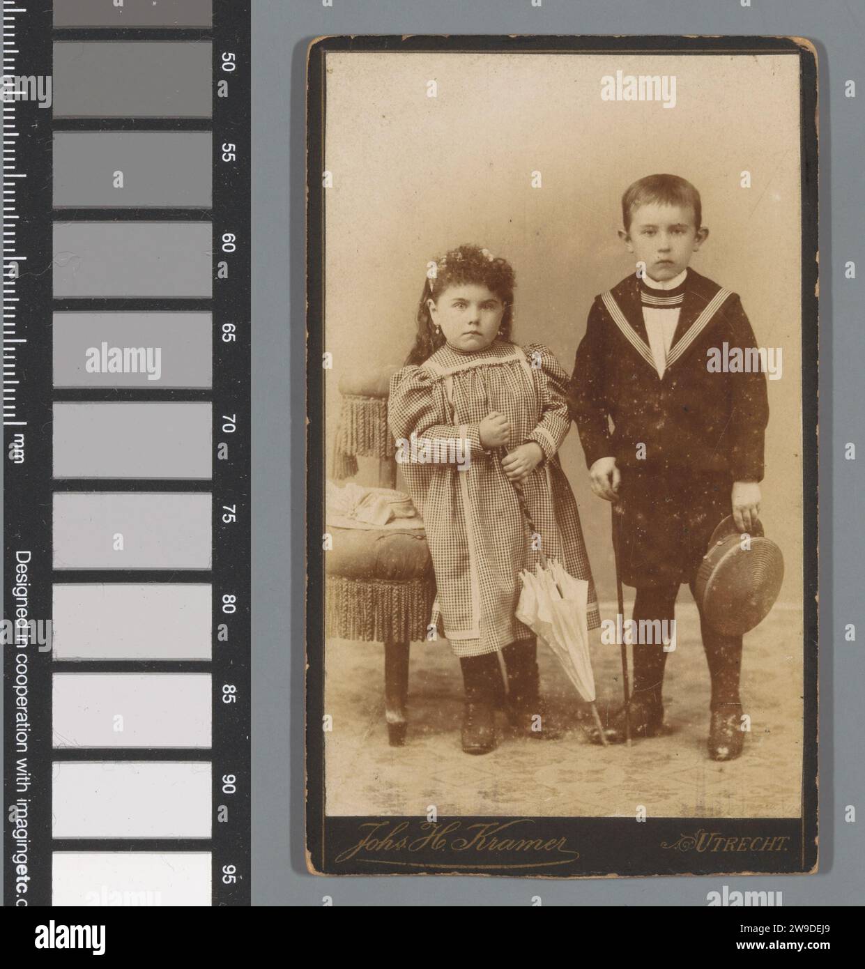 Portrait of two unknown children, Johannes Hendrikus Kramer, 1886 ...
