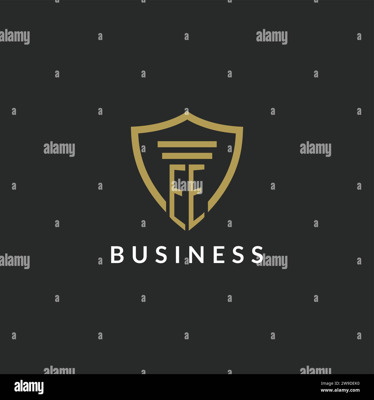 EE initial monogram logo with pillar and shield style design ideas ...