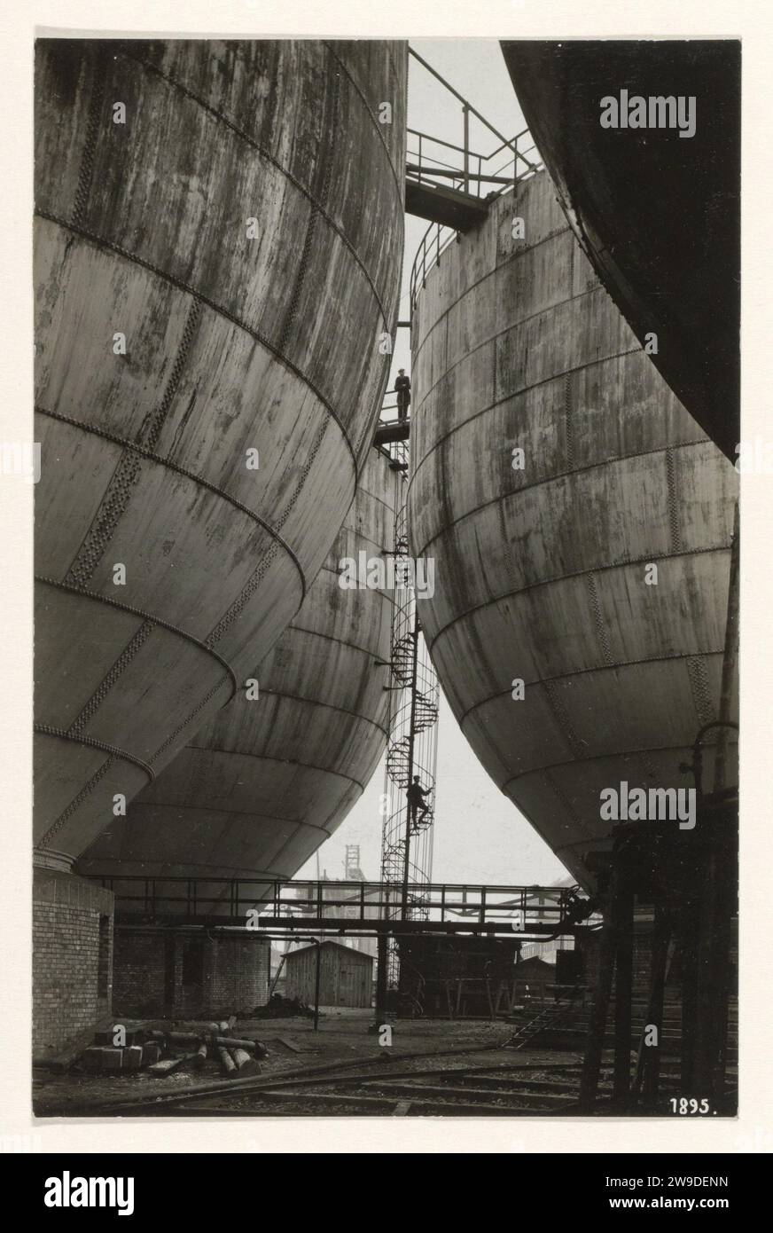 Gas holders (storage sheds of ammonia) at the IG Farben factory in ...
