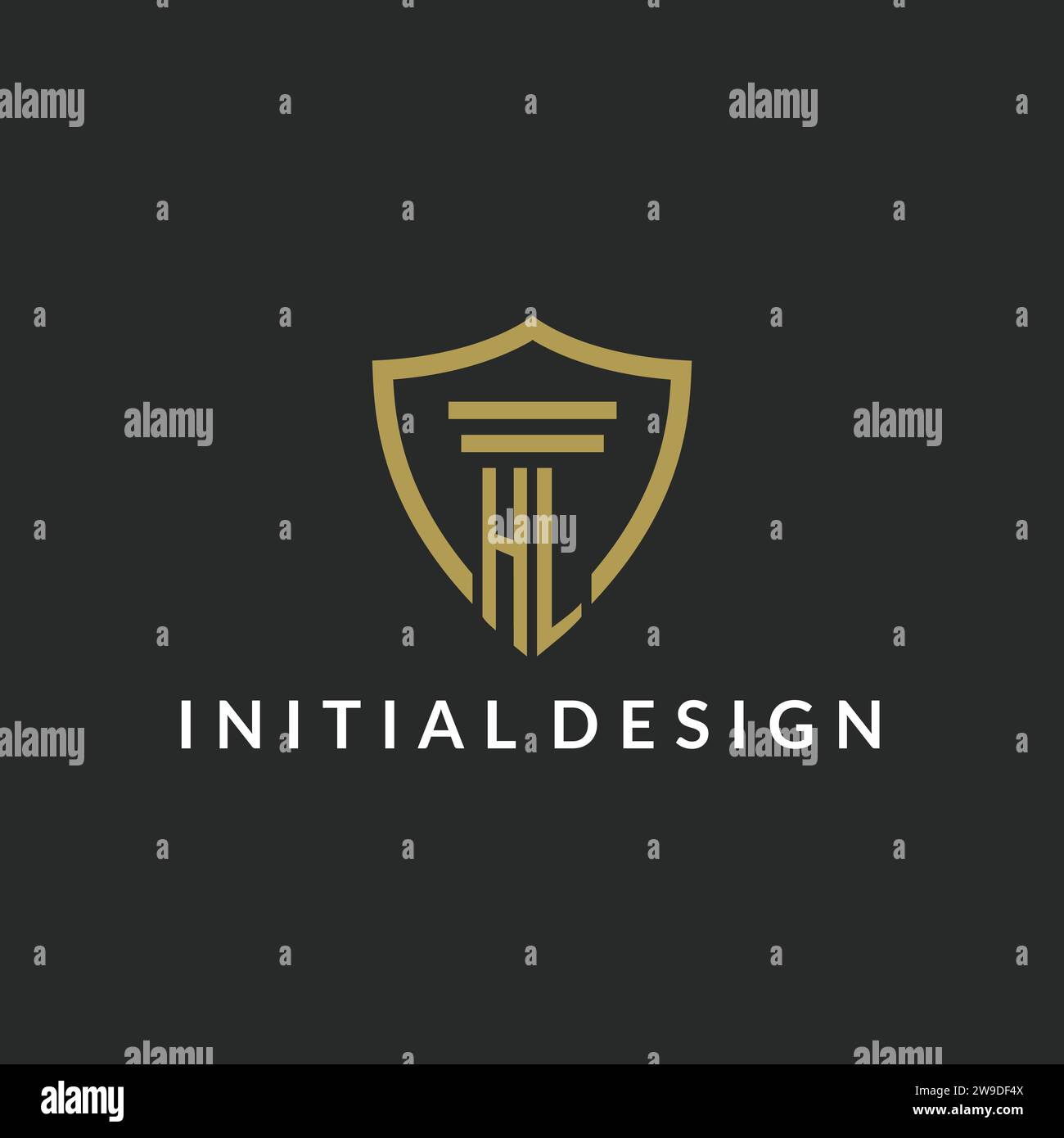 HL initial monogram logo with pillar and shield style design ideas Stock Vector Image & Art - Alamy