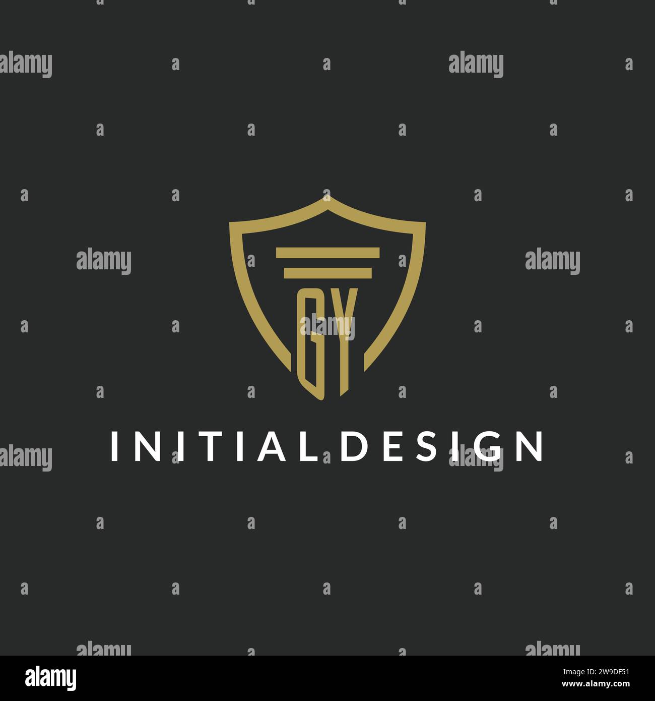 GY initial monogram logo with pillar and shield style design ideas Stock Vector Image & Art - Alamy