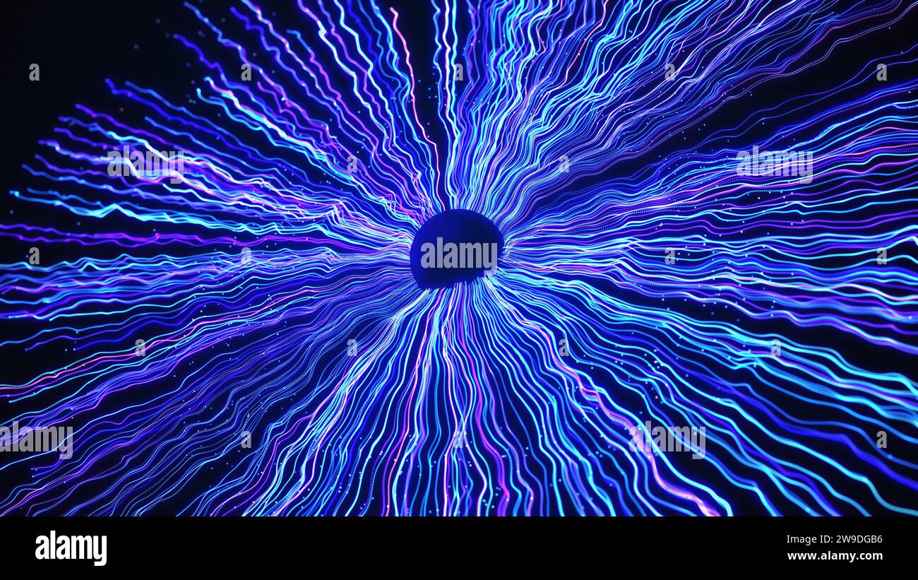 Blue color Bright Explosion of Vivid Particles Stock Photo - Alamy