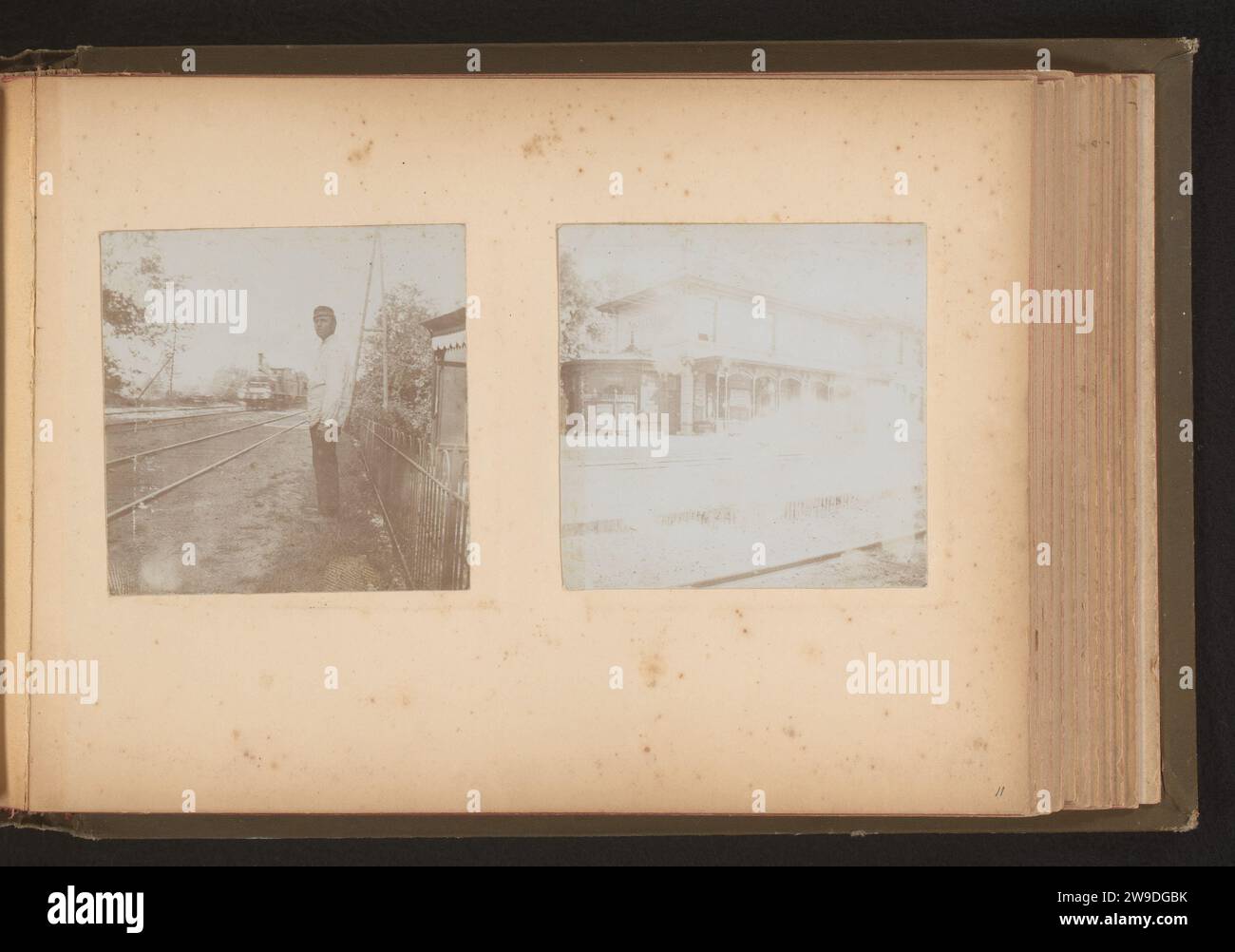 Two photos of the railway line at Vogelenzang station, Anonymous, 1895 ...