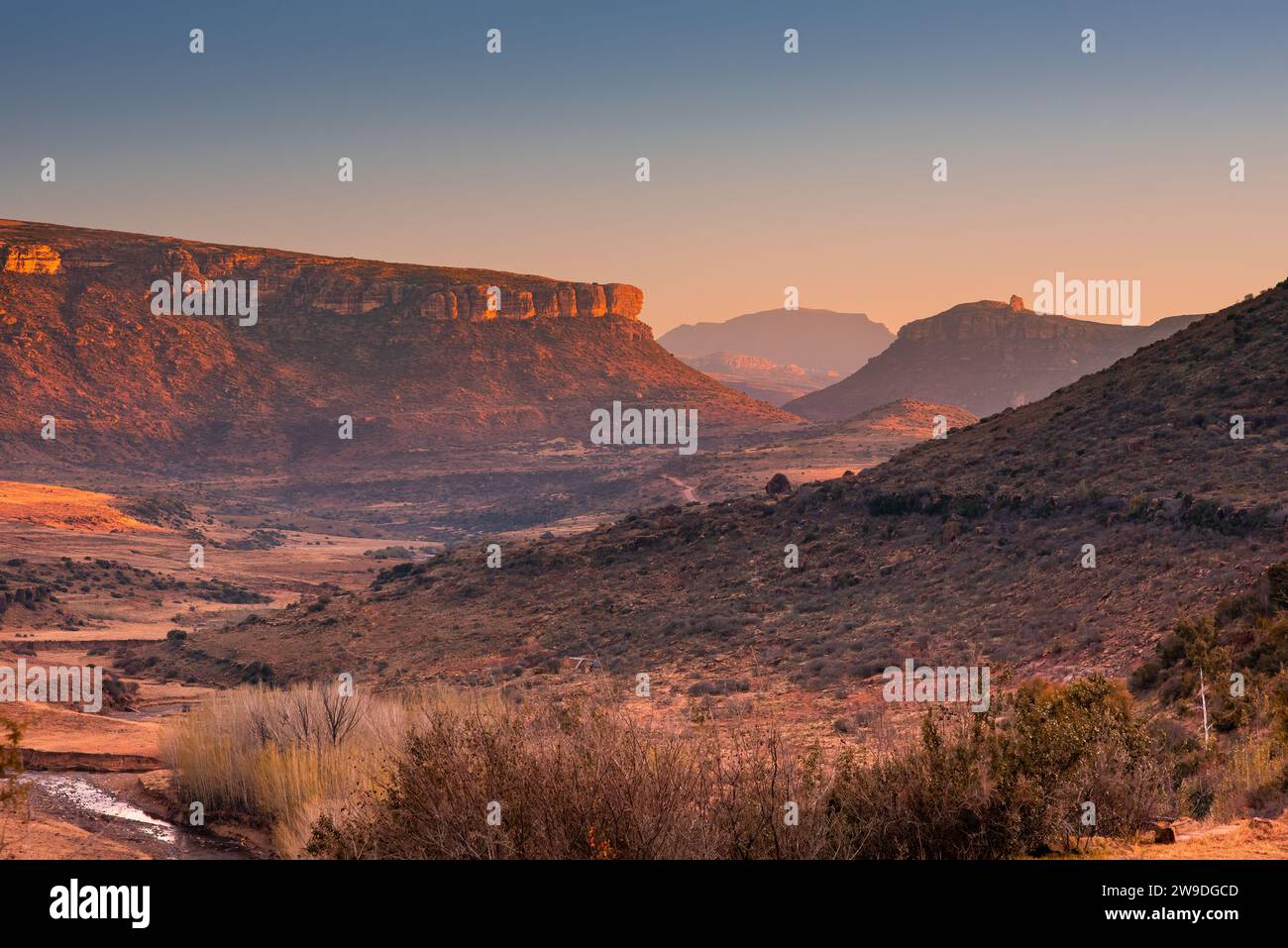Valleys and hills in the Drakensberg, Lesotho Stock Photo - Alamy