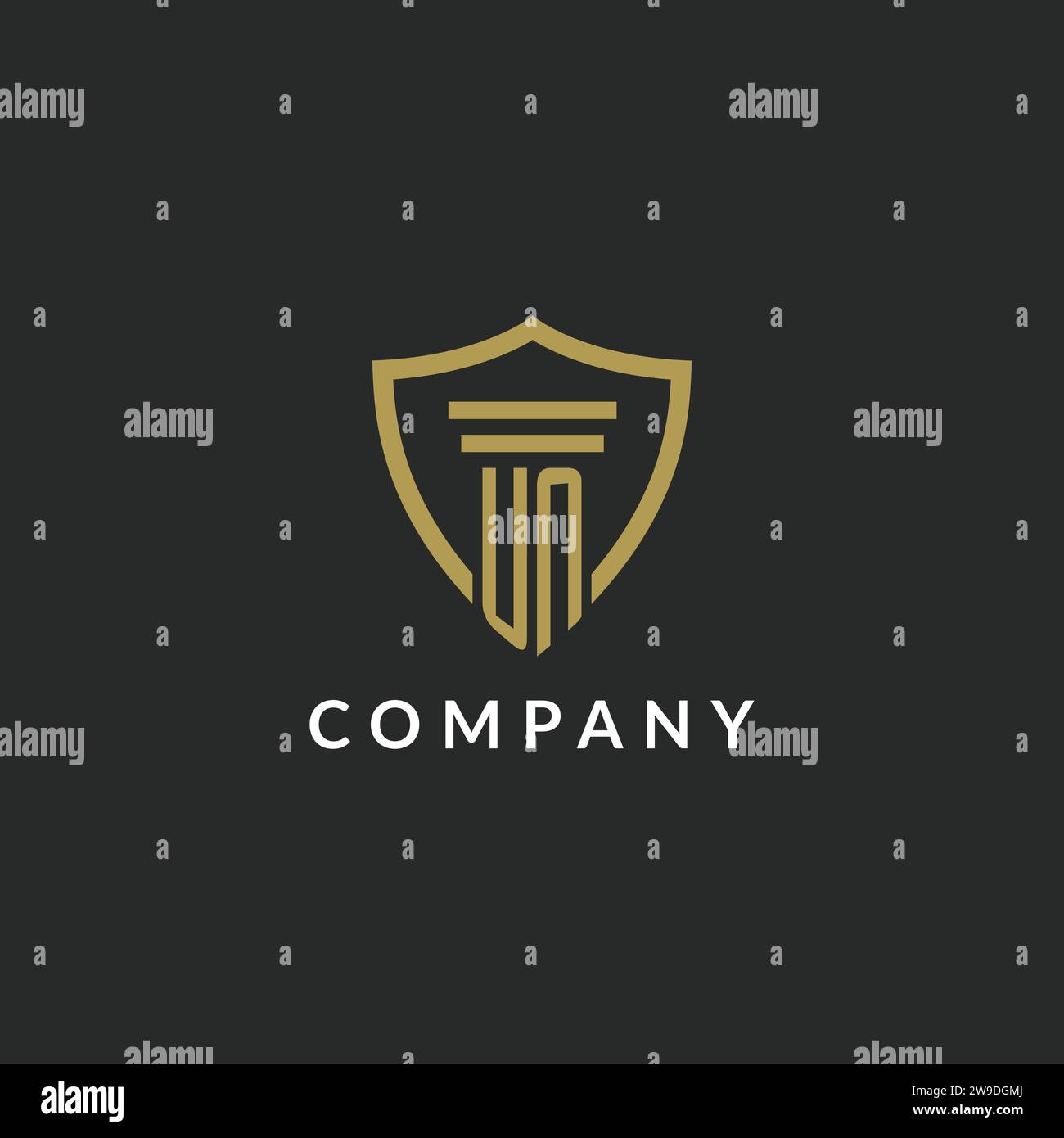 UN initial monogram logo with pillar and shield style design ideas Stock Vector Image & Art - Alamy