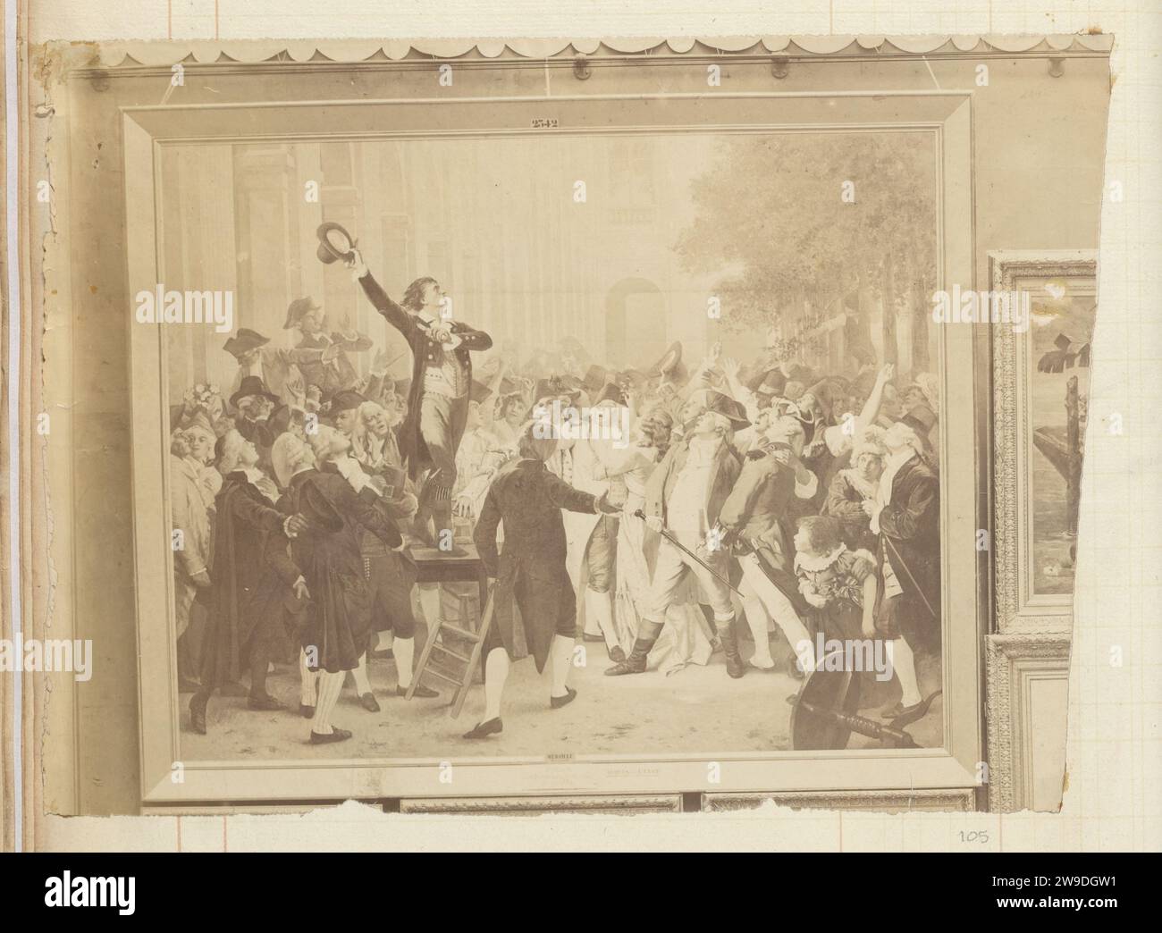 Wall with a painting with inscription 'Médaille 3rd Classe ...
