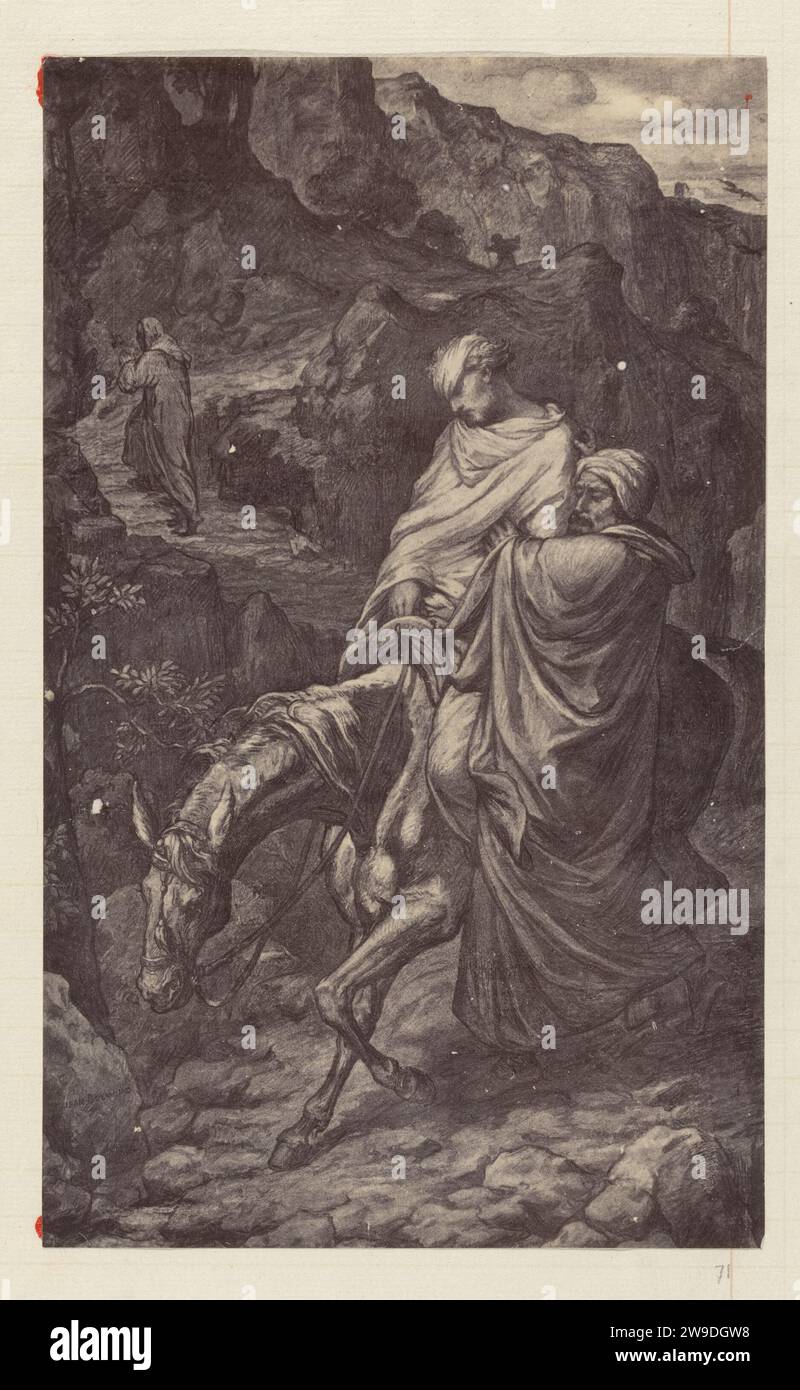 Photo production of (presumably) a drawing, representing the merciful ...