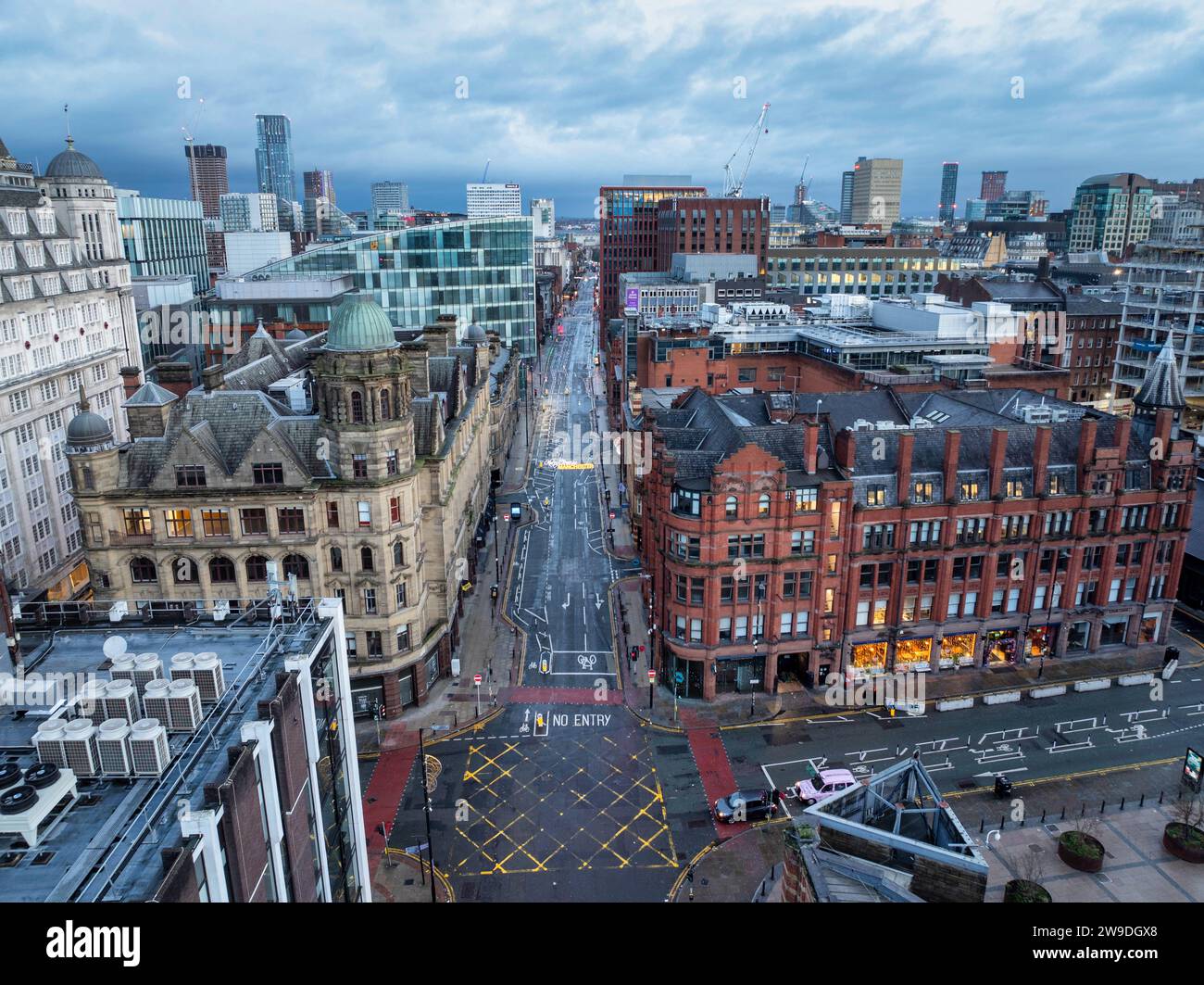Aerial image of Deansgate Manchester Stock Photo - Alamy