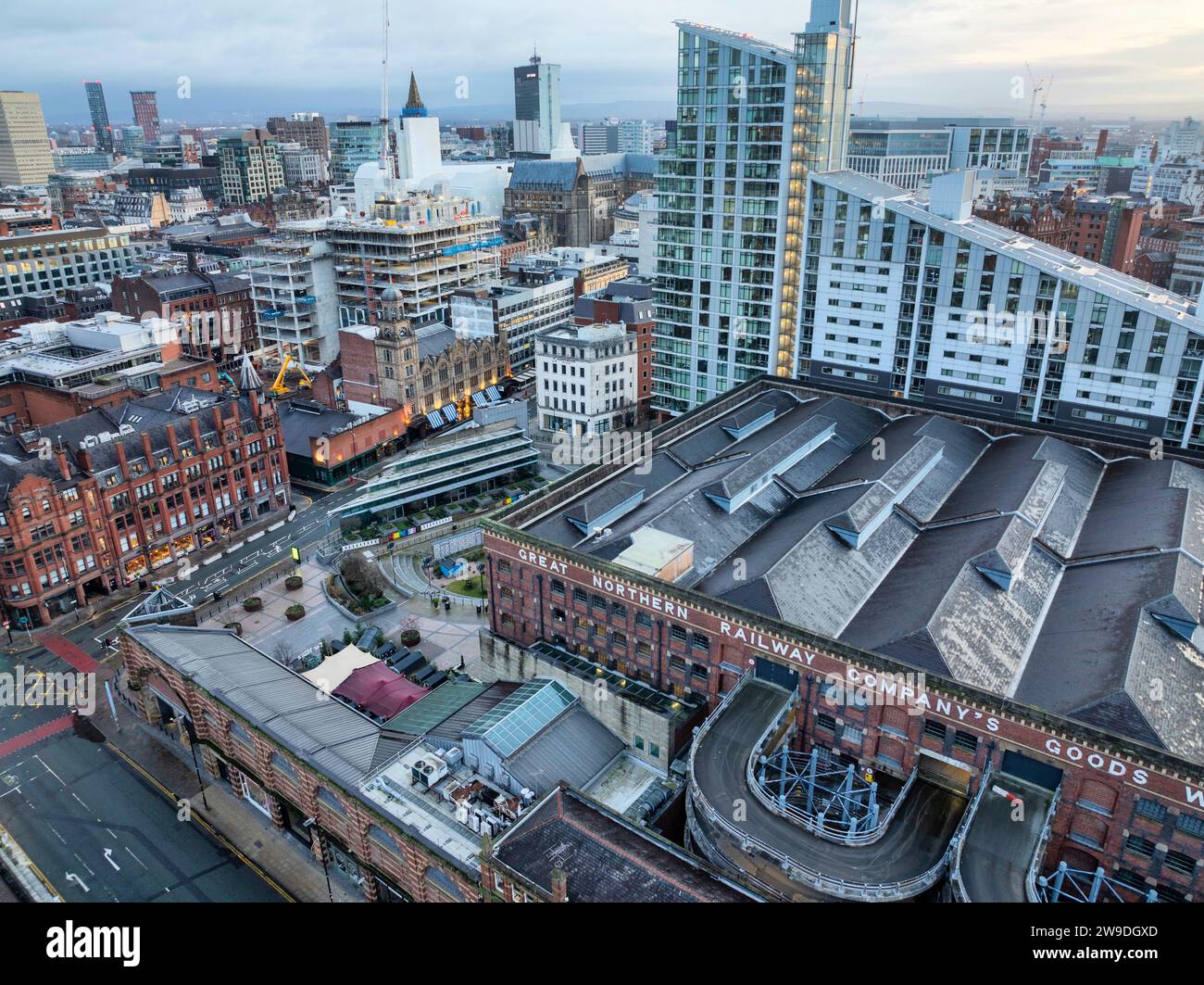 Aerial image of Deansgate Manchester Stock Photo - Alamy