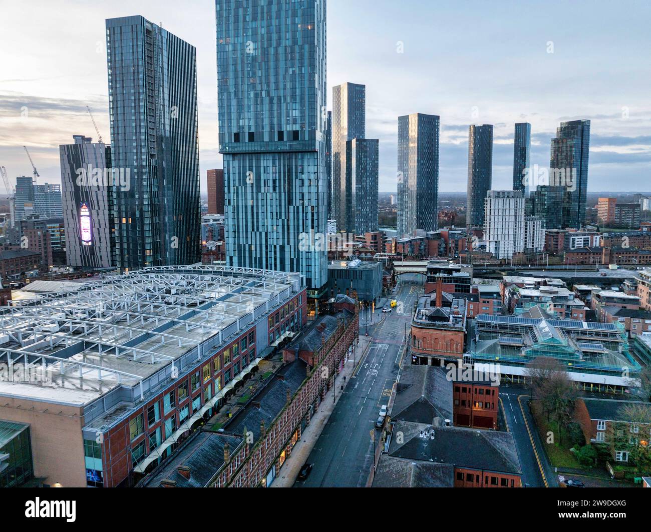 Aerial image of Deansgate Manchester Stock Photo - Alamy