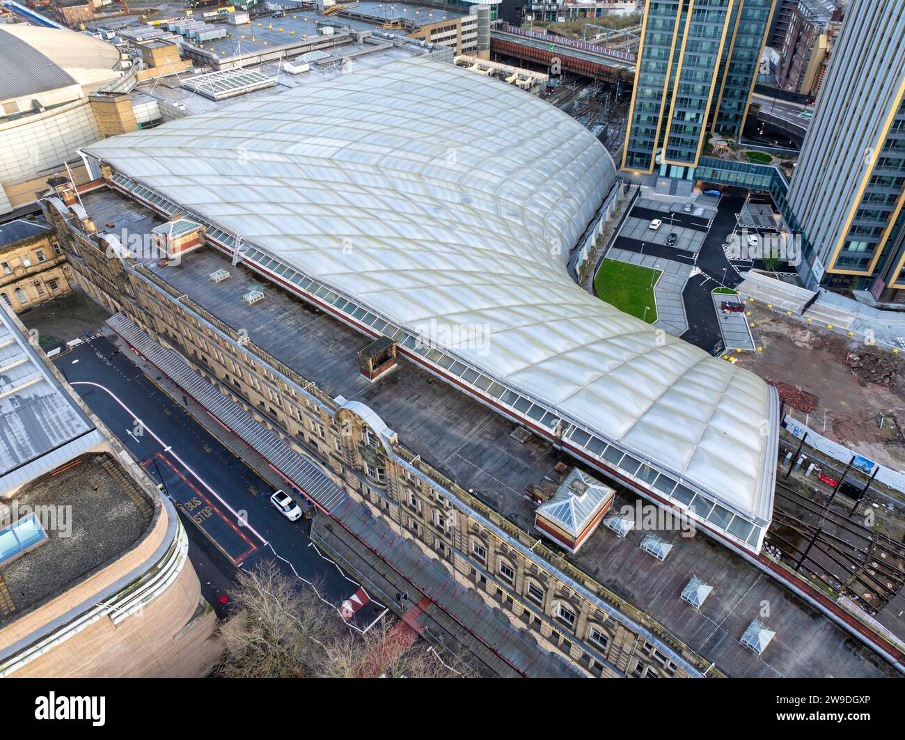 Aerial image of Manchester Victoria station Stock Photo - Alamy