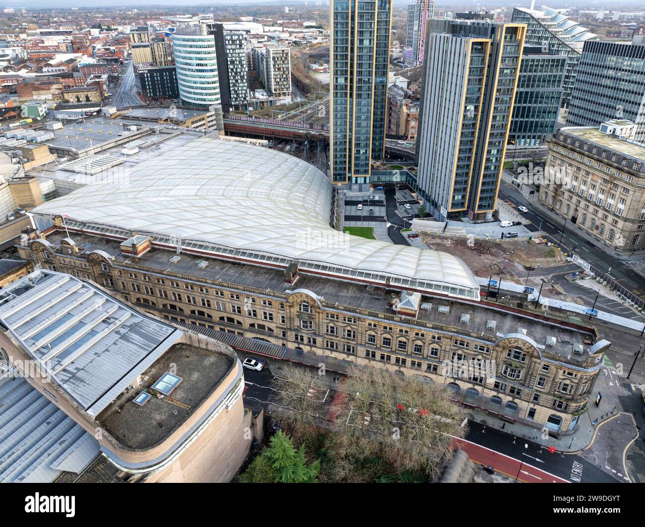 Aerial image of Manchester Victoria station Stock Photo - Alamy