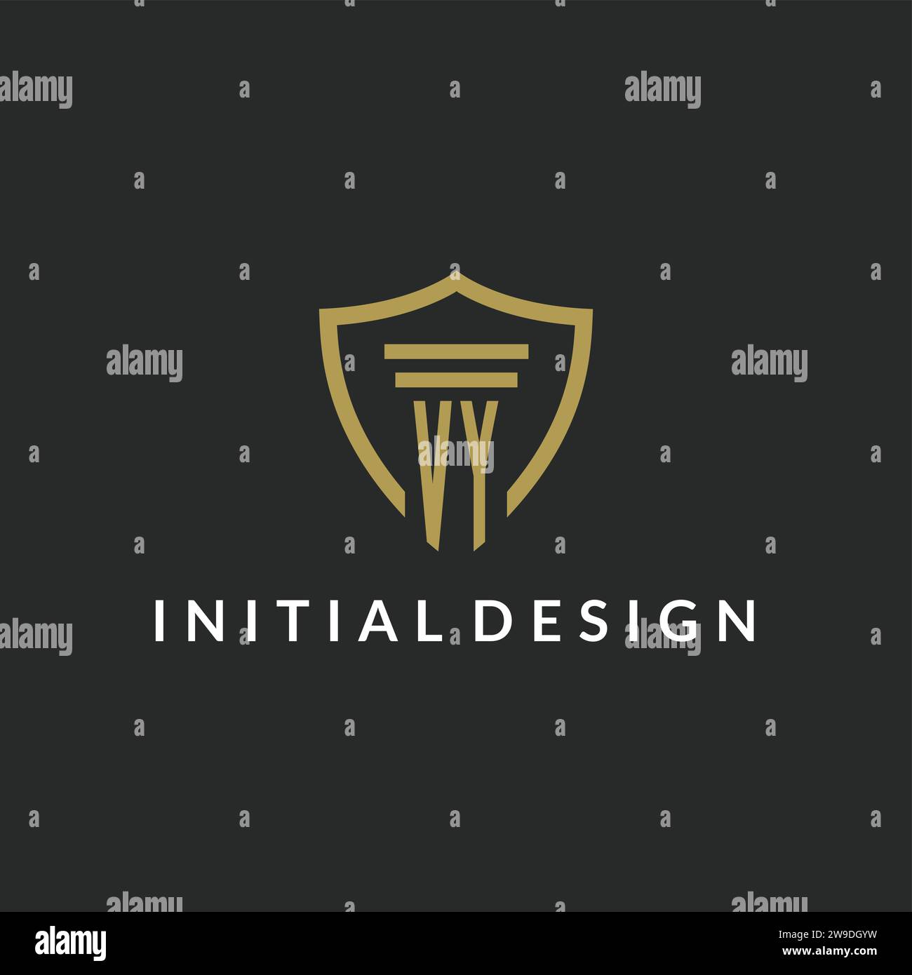 VY initial monogram logo with pillar and shield style design ideas ...