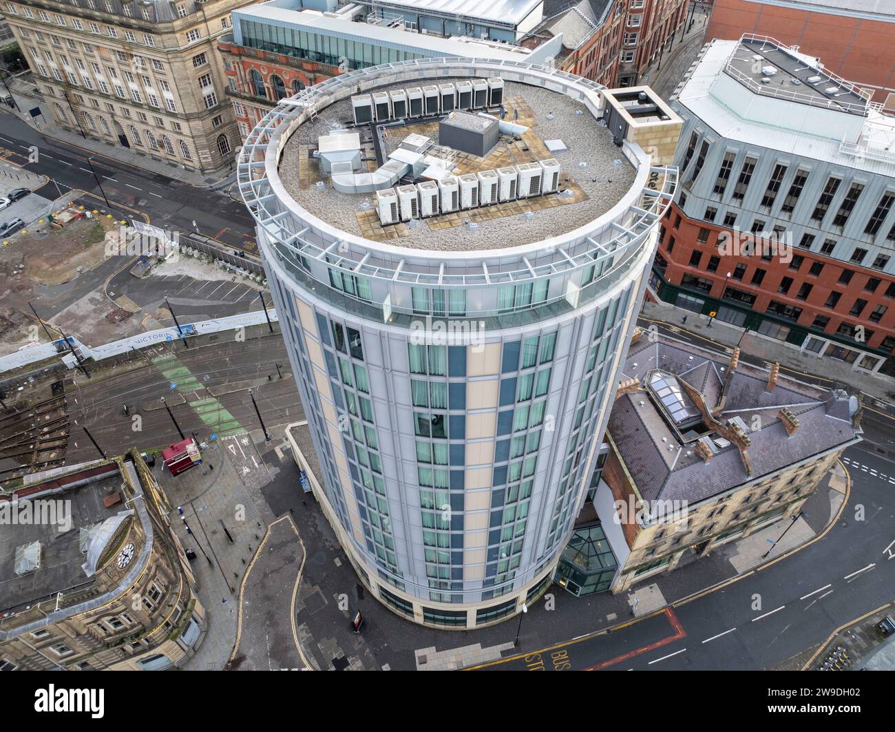 Aerial image of Indigo Hotel, Manchester Victoria Station Stock Photo ...