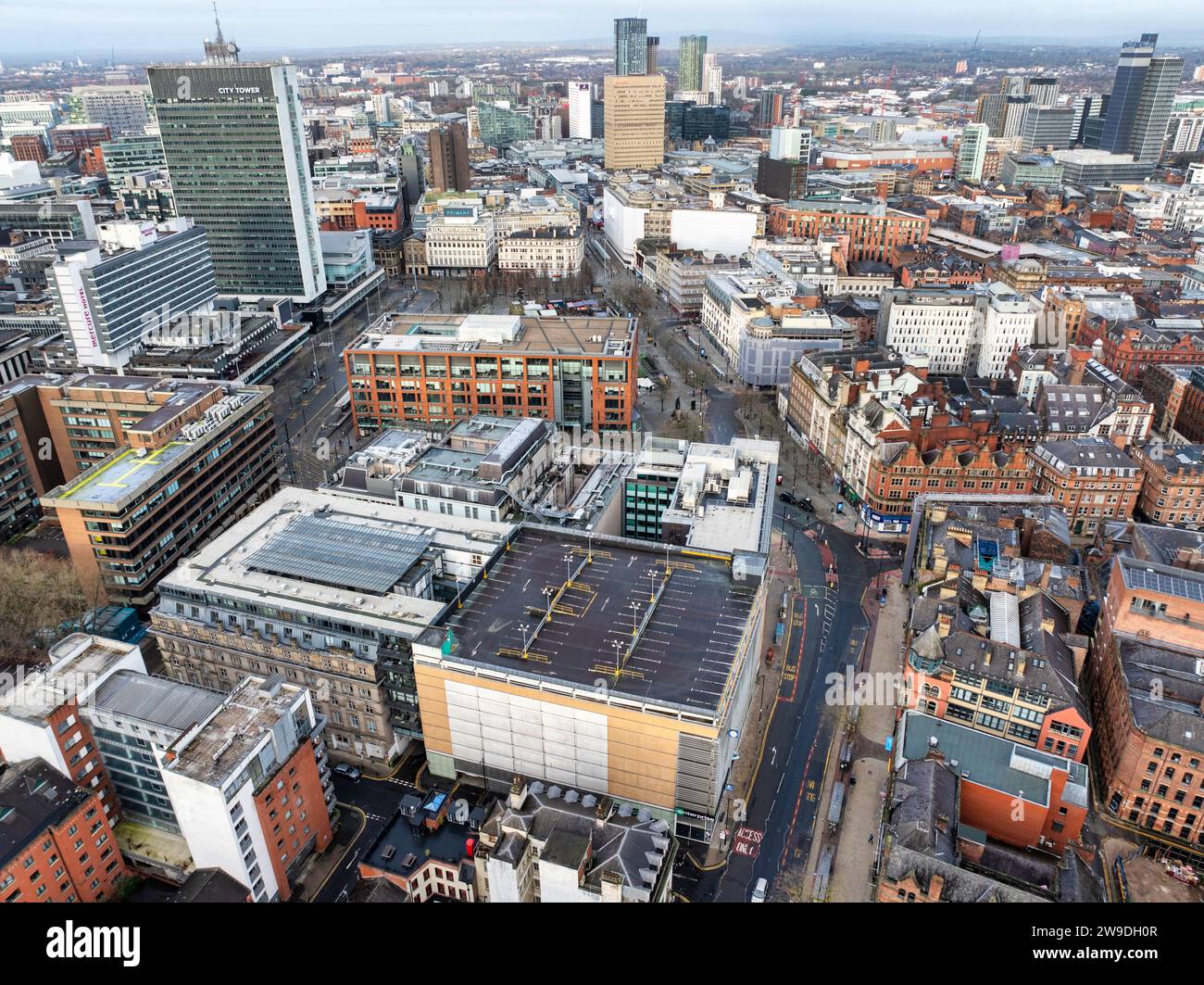 Aerial image of Manchester Piccadilly gardens Stock Photo - Alamy
