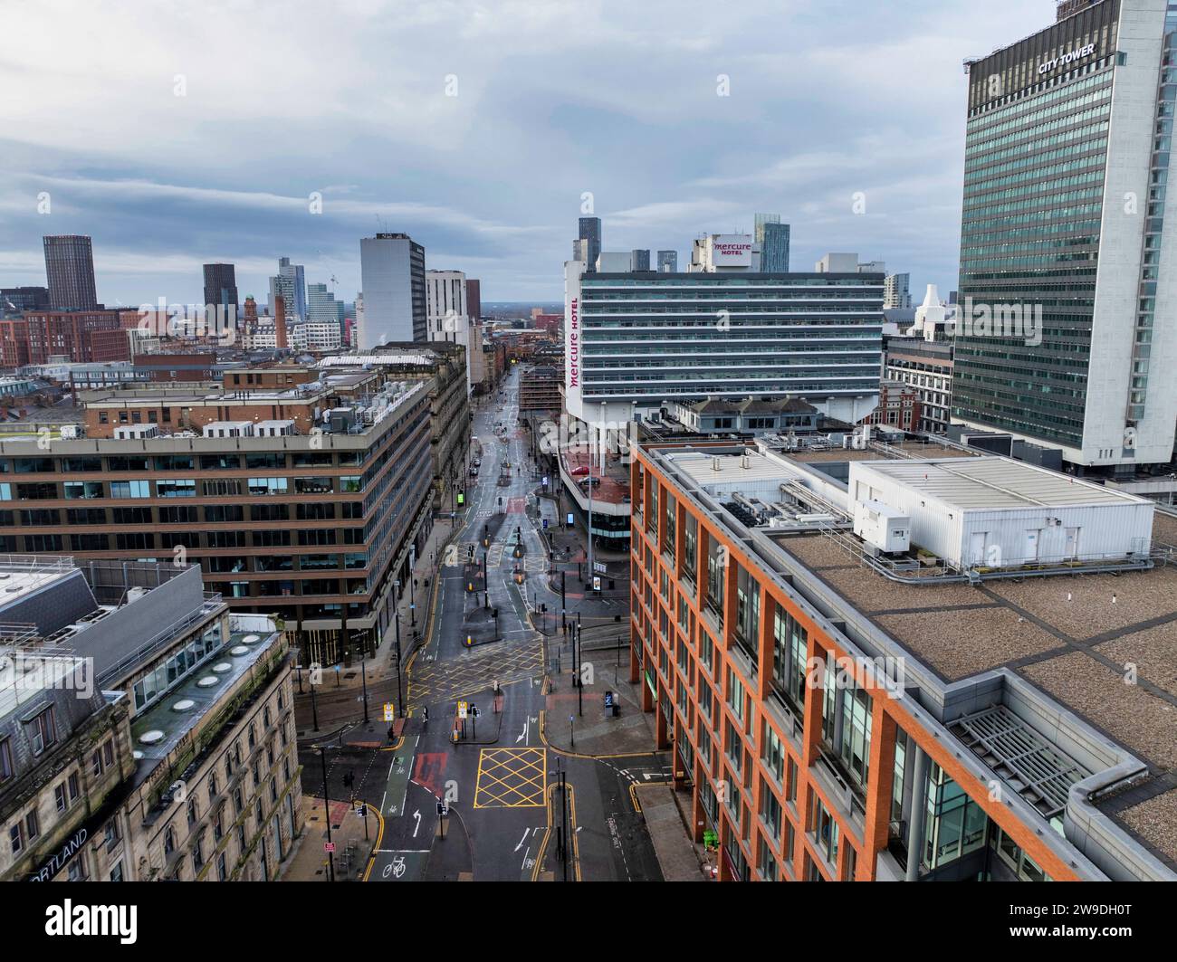 Aerial image of Manchester Piccadilly gardens Stock Photo - Alamy