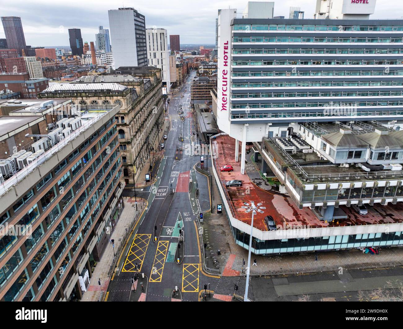 Aerial image of Manchester Piccadilly gardens Stock Photo - Alamy