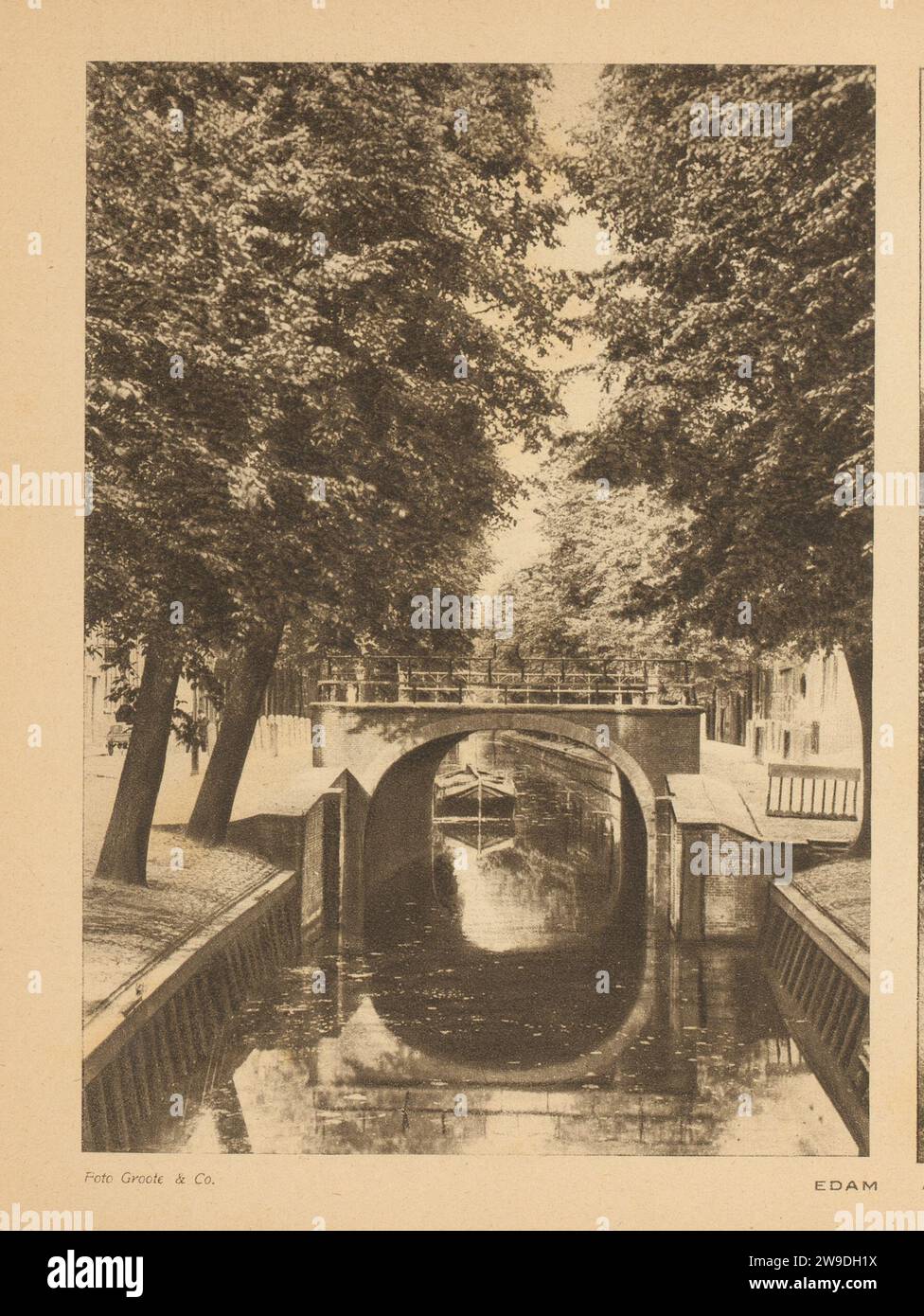 Waterweg with bridge in Edam, Barend Groote, in Or Before 1915 ...