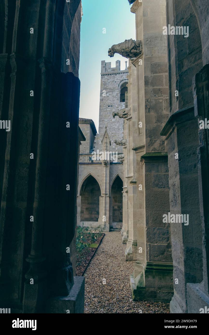 Medieval gargoyle sculpture on a Gothic cathedral in Narbonne Stock ...