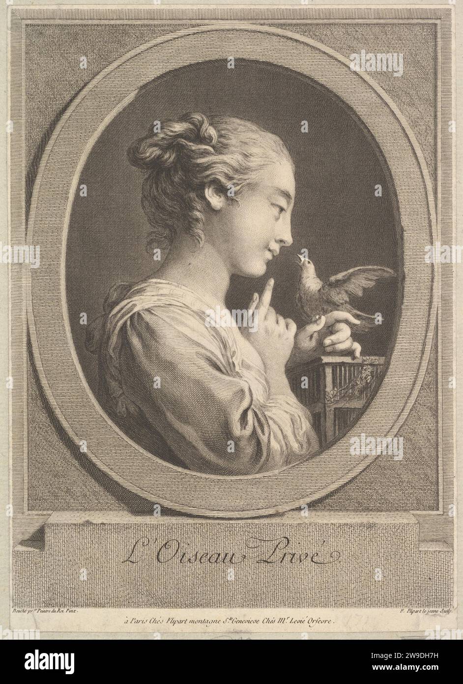 The Tamed Bird 1953 by Jean Jacques Flipart Stock Photo - Alamy